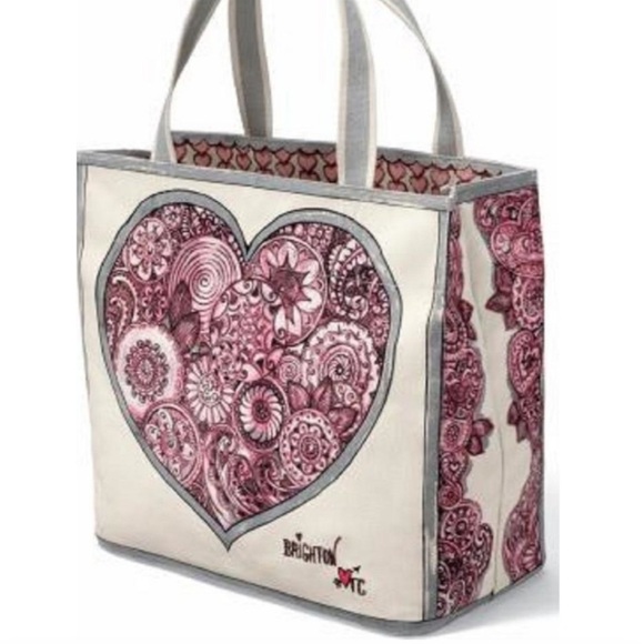 Brighton | Bags | Brighton Sweetheart Large Canvas Tote Bag Carry All ...